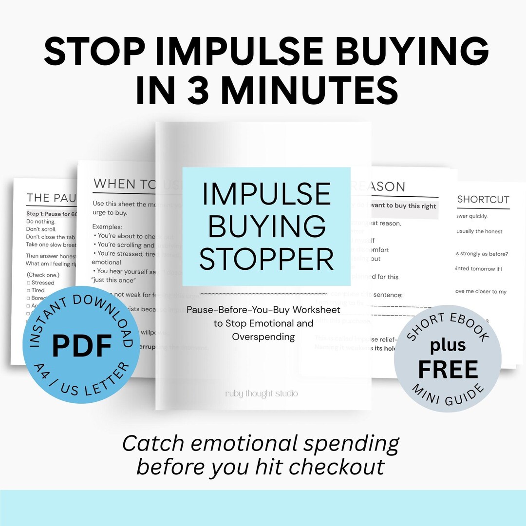 Impulse Buying Worksheet | Stop Emotional Spending in 3 Minutes | Pause ...