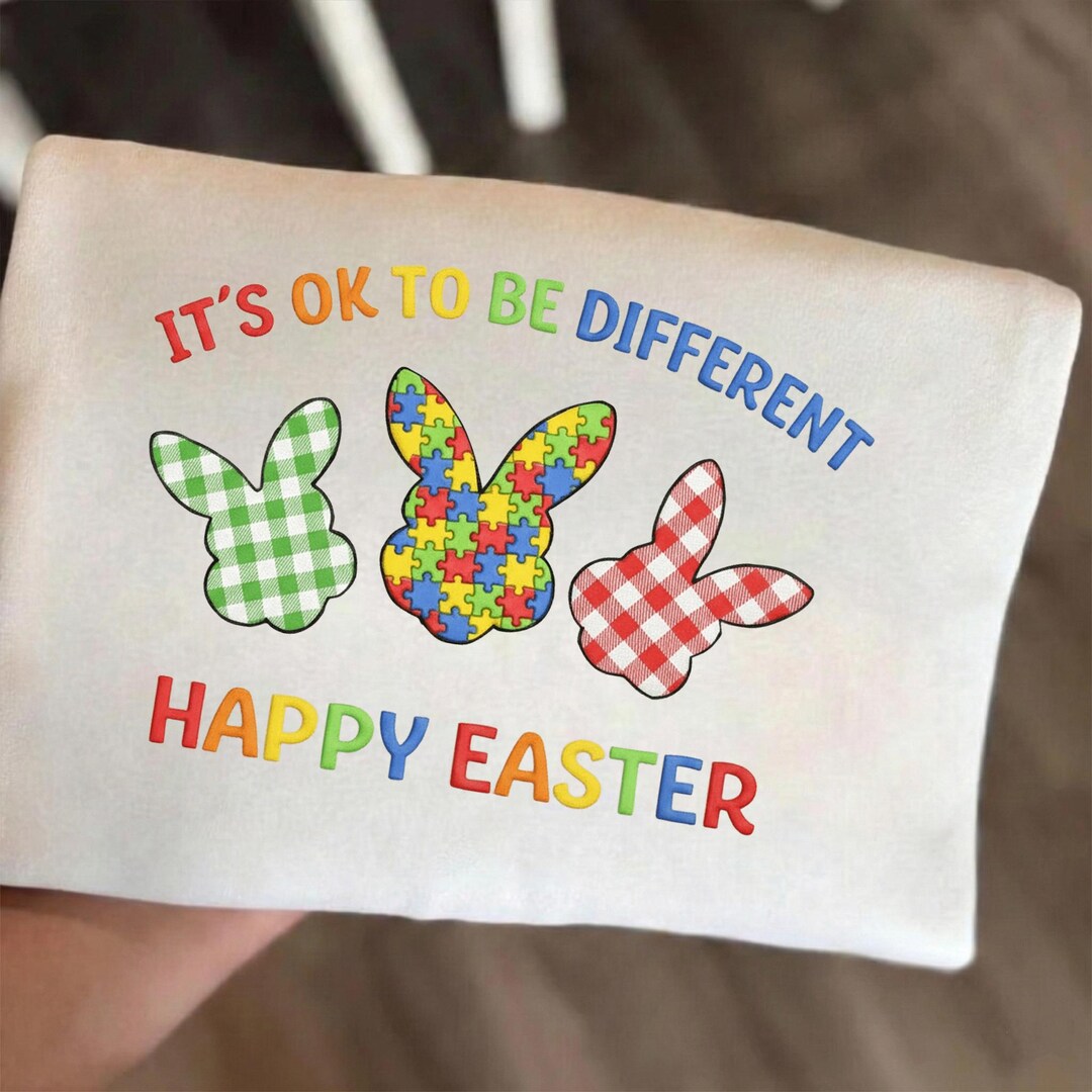 It’s OK to Be Different Happy Easter Bunny Design, Autism Awareness ...