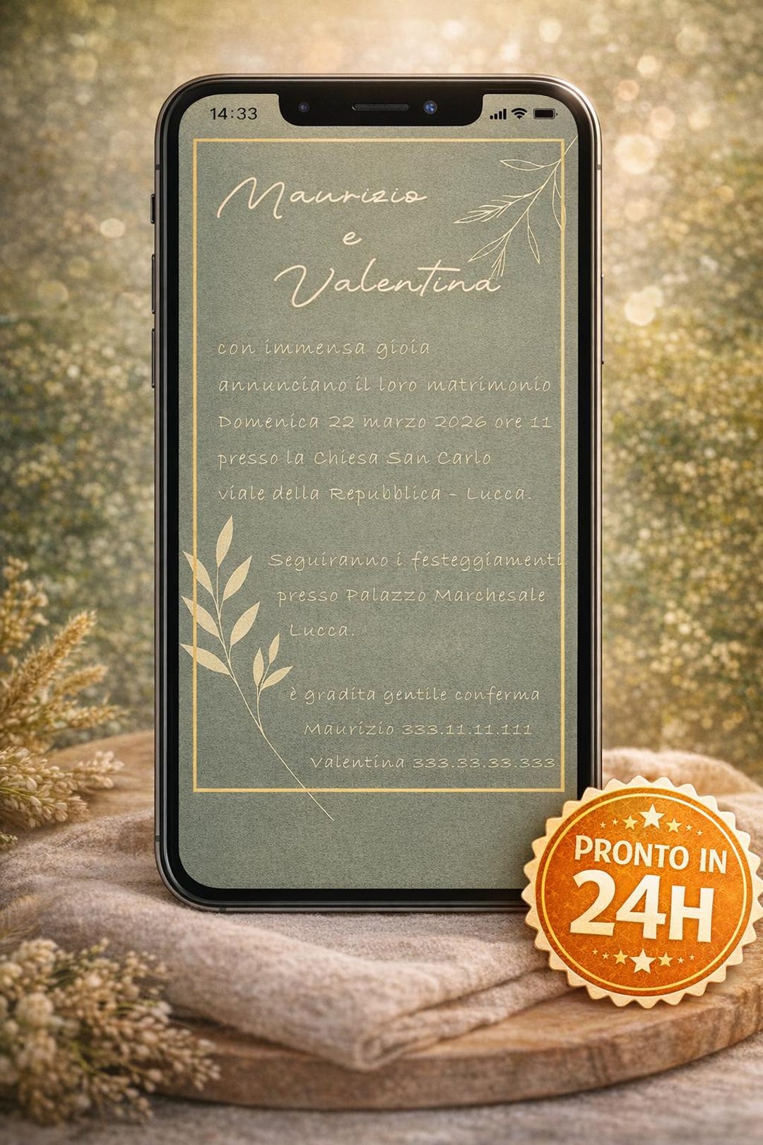 Digital WEDDING Invitation for Smartphones Personalized Participation ...