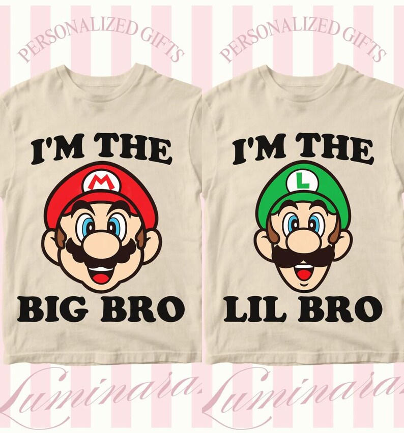 Super Mario Bundle Png | Mario Luigi the Lil Bro Face Png | Vintage ...