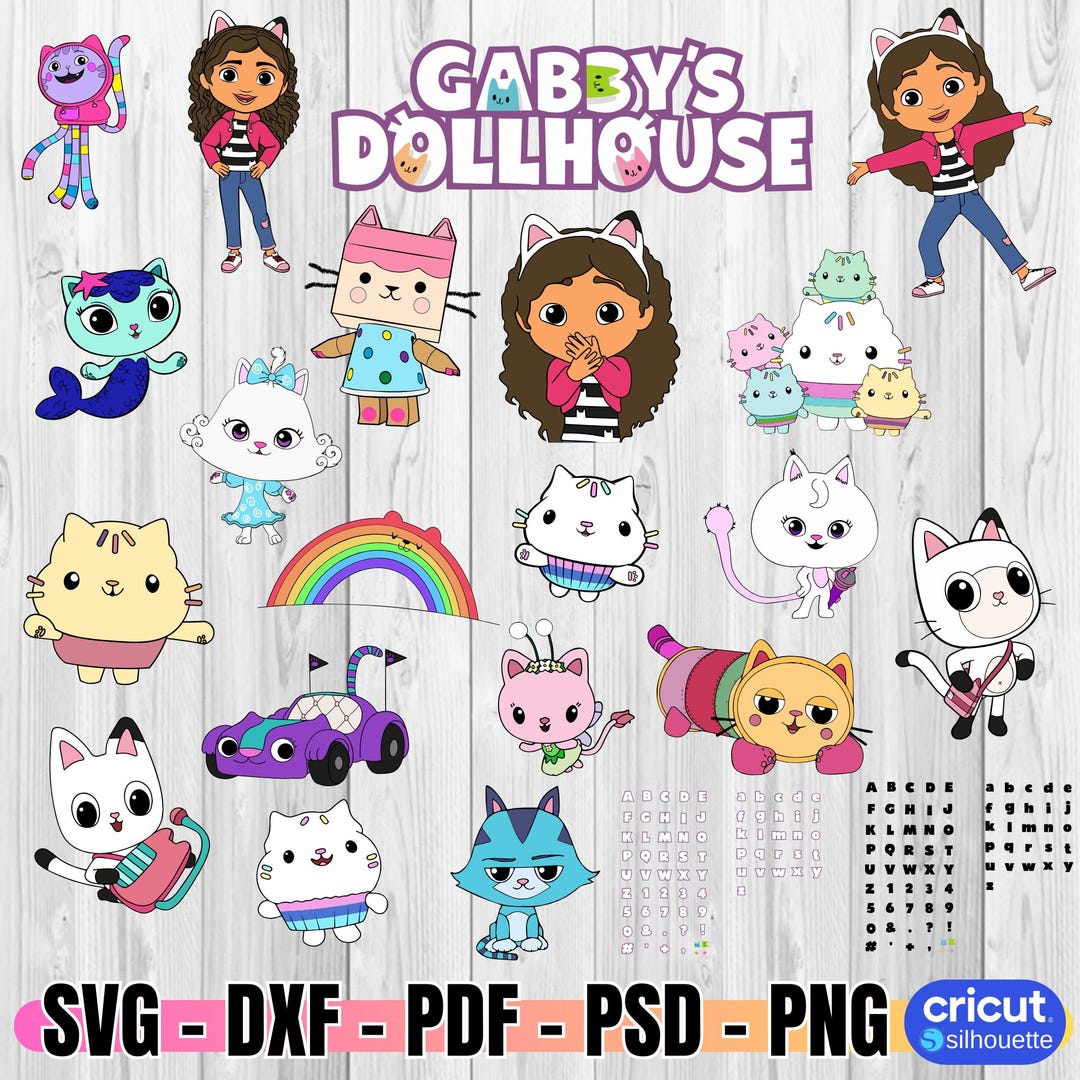 Gabby's Dollhouse SVG Bundle: Clipart, Font (digital Download) - Etsy