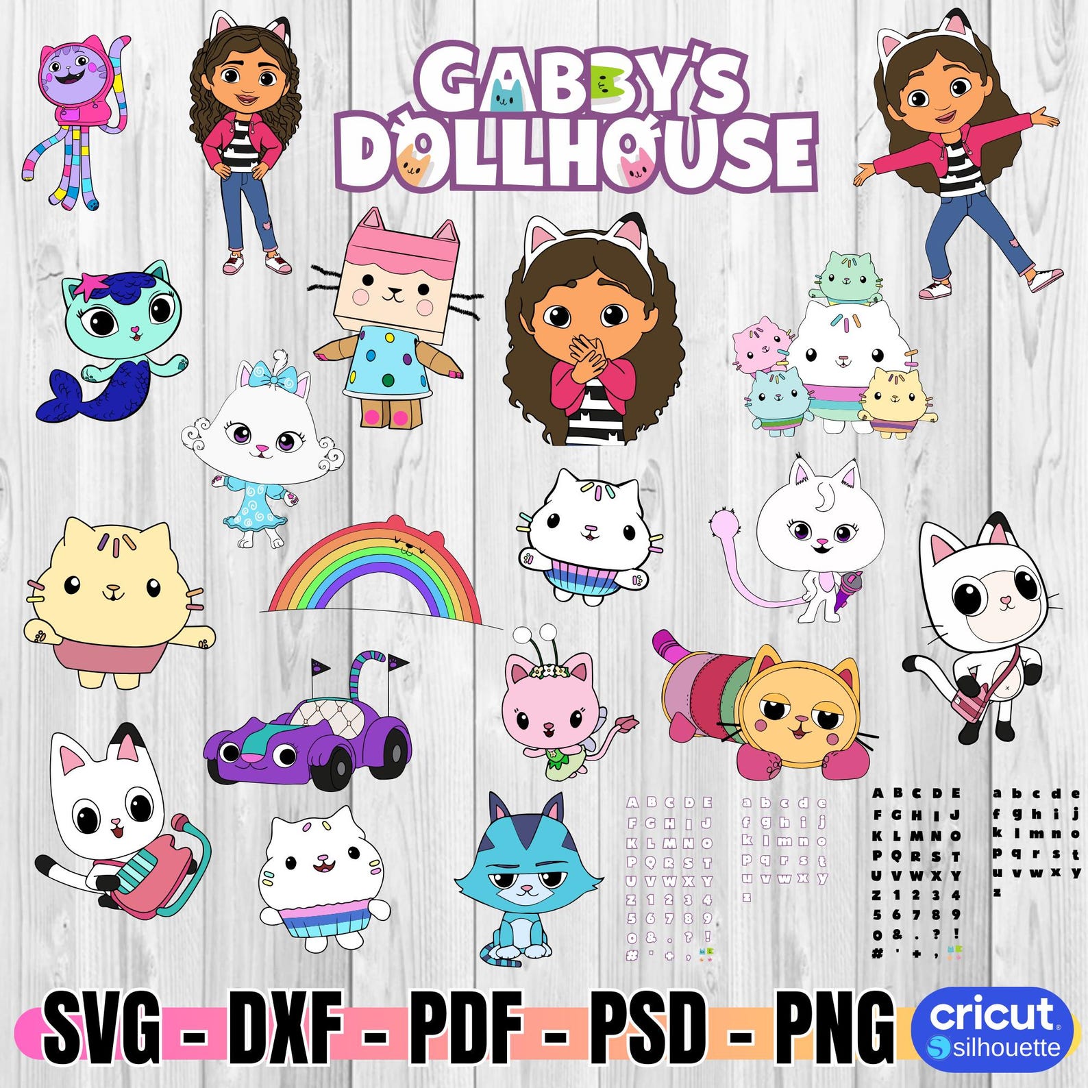 Gabby's Dollhouse SVG Bundle: Clipart, Font (digital Download) - Etsy
