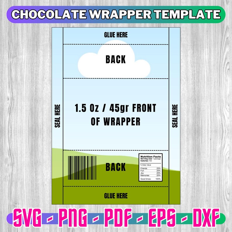 Chocolate Wrapper Template: 1.5 Oz Candy Bar Wrap (digital Download) - Etsy