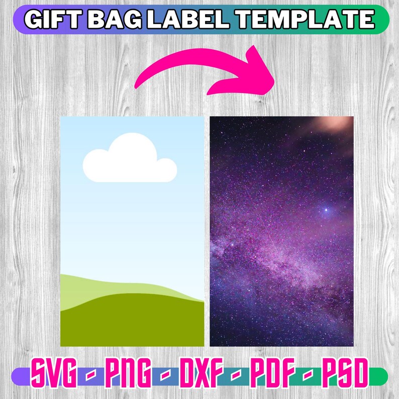 Gift Bag Label Template, Birthday Bag Template, Party Favor Template ...