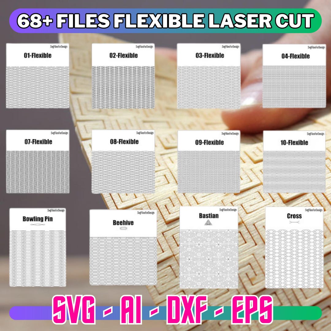 Flexible Living Hinge Laser Cut Files: 70+ Patterns (digital Download ...