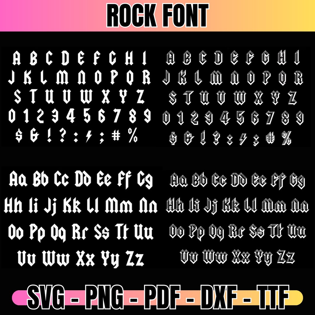 Rock Font SVG, Heavy Metal Alphabet (digital Download) - Etsy
