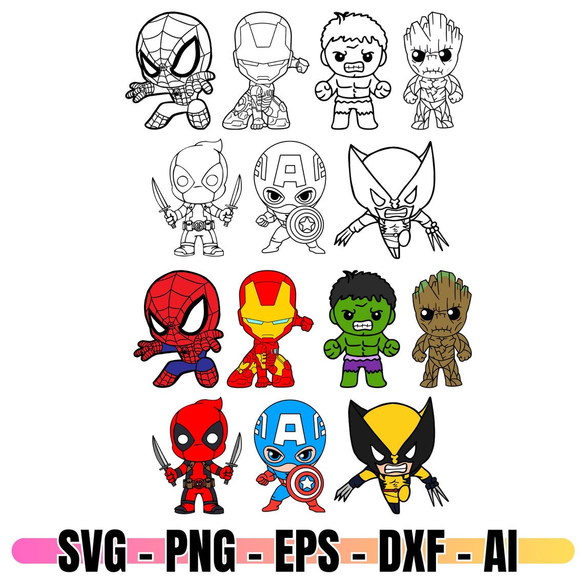 Baby Superhero Avengers SVG Bundle: Cricut & Silhouette Cut Files ...