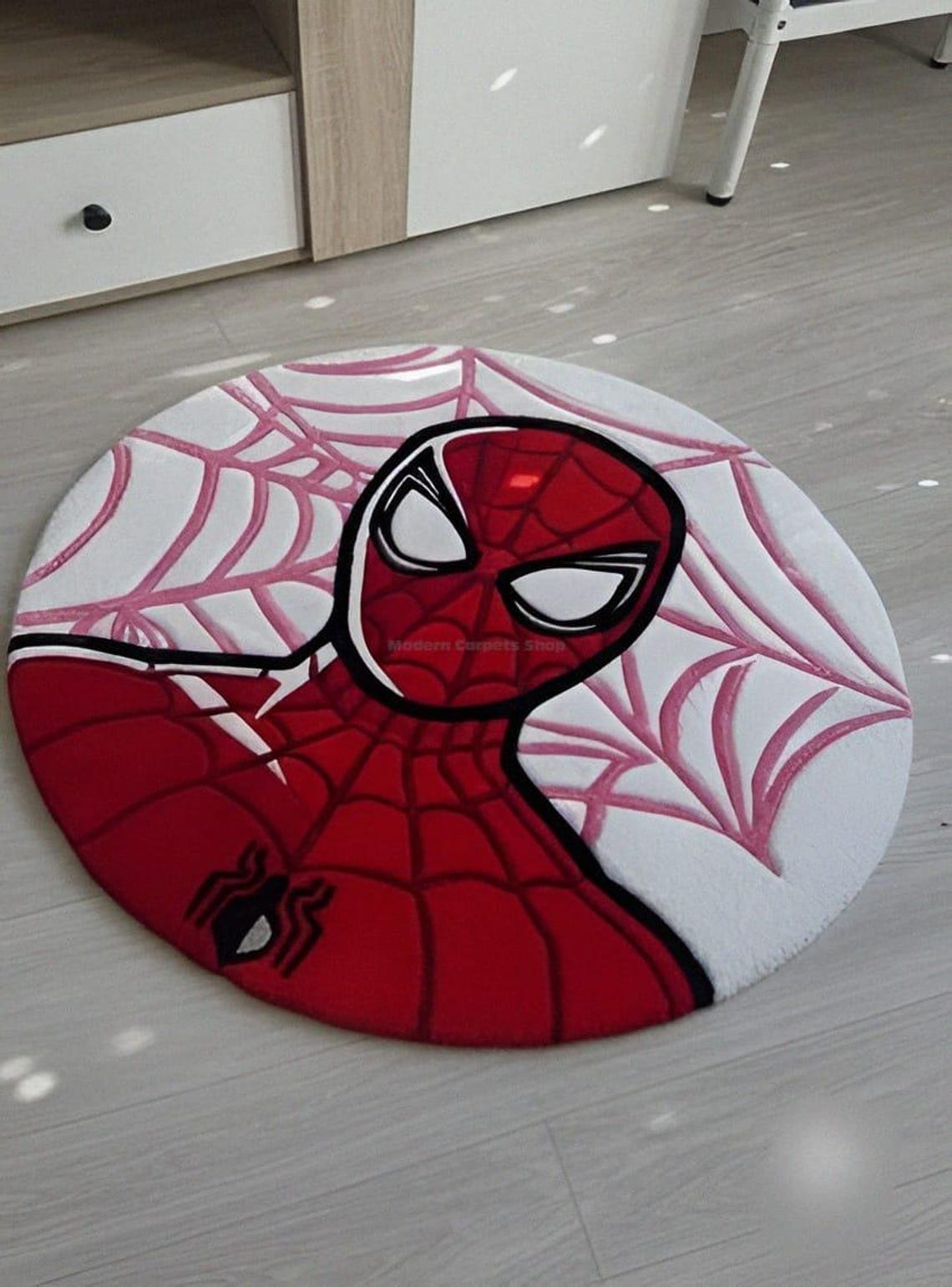 Luxury Face Round Rug – Bold Graphic Statement Carpet, Cut Pile Rug, - Etsy