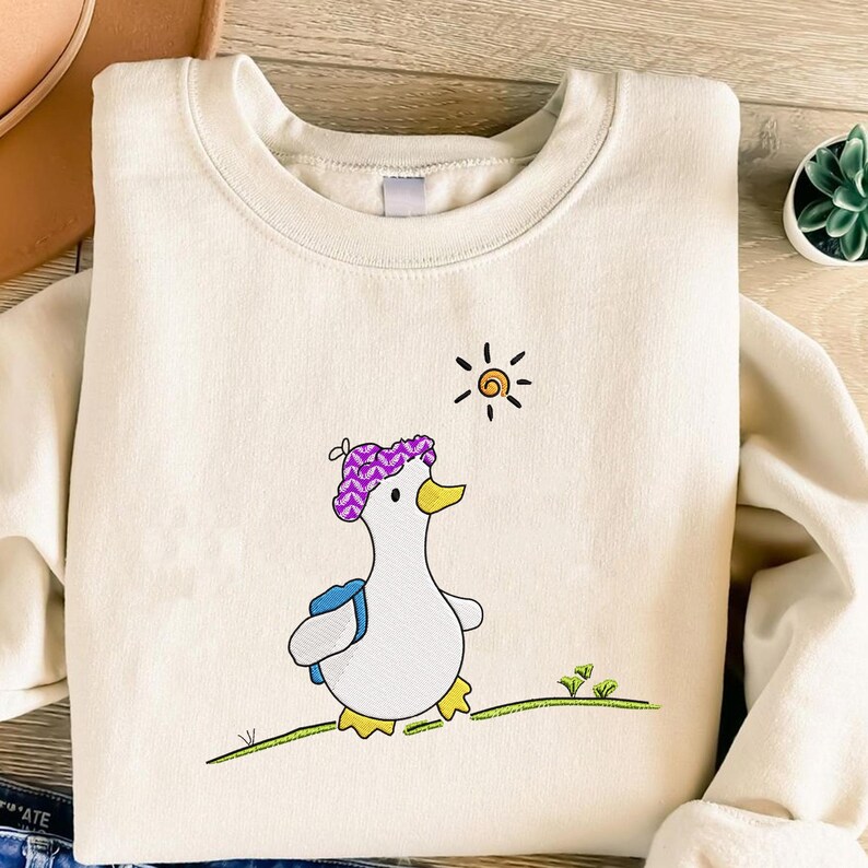 Cute Duck Embroidery Design, Cut Goose Embroidery Design, Cartoon Duck ...