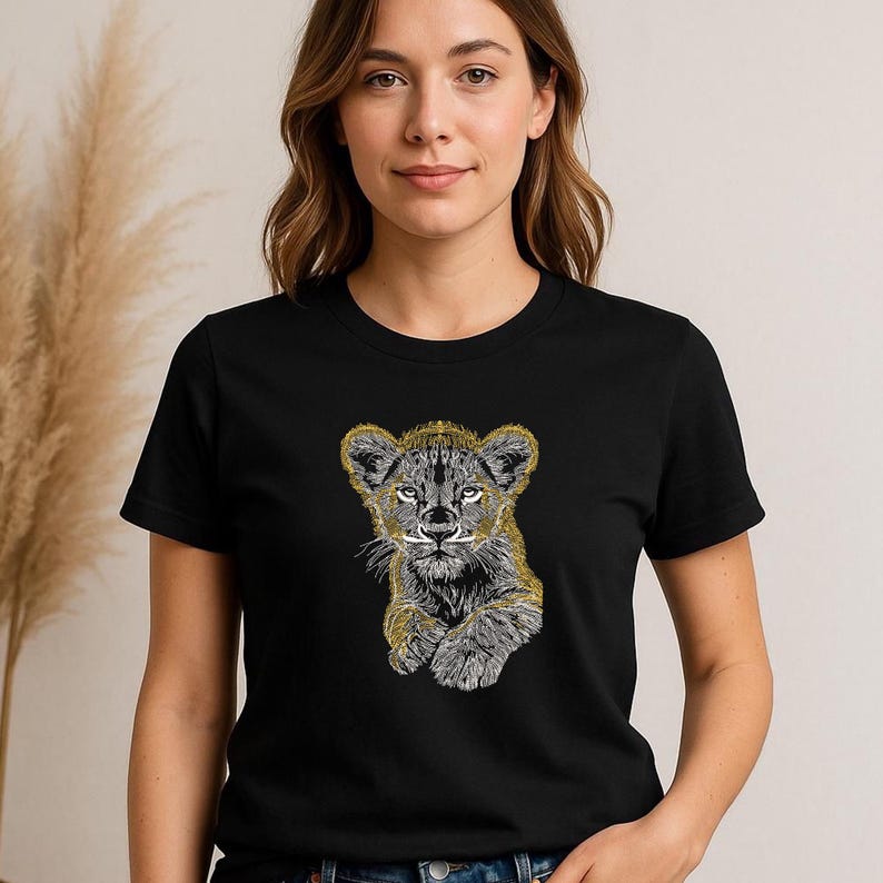 Lion Cub Embroidery Design, Baby Lion Machine Embroidery Pattern ...