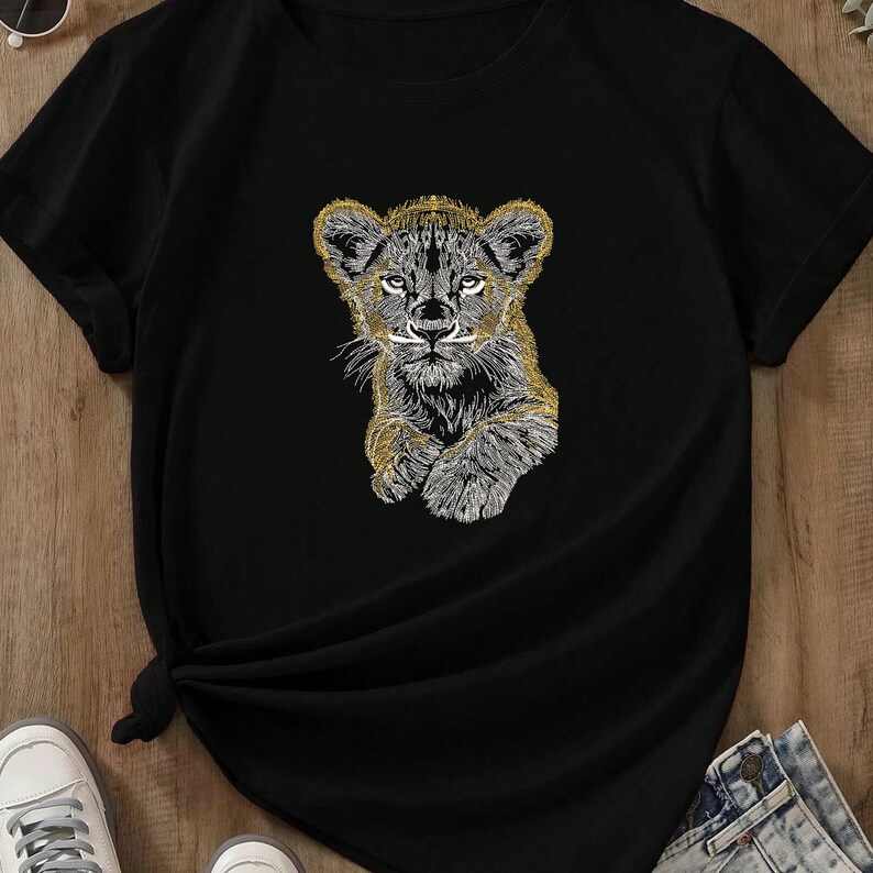 Lion Cub Embroidery Design, Baby Lion Machine Embroidery Pattern ...