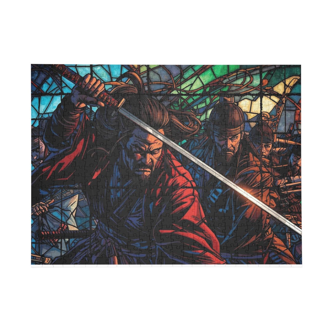 Samurai Warriors Stained Glass Art Puzzle - Etsy