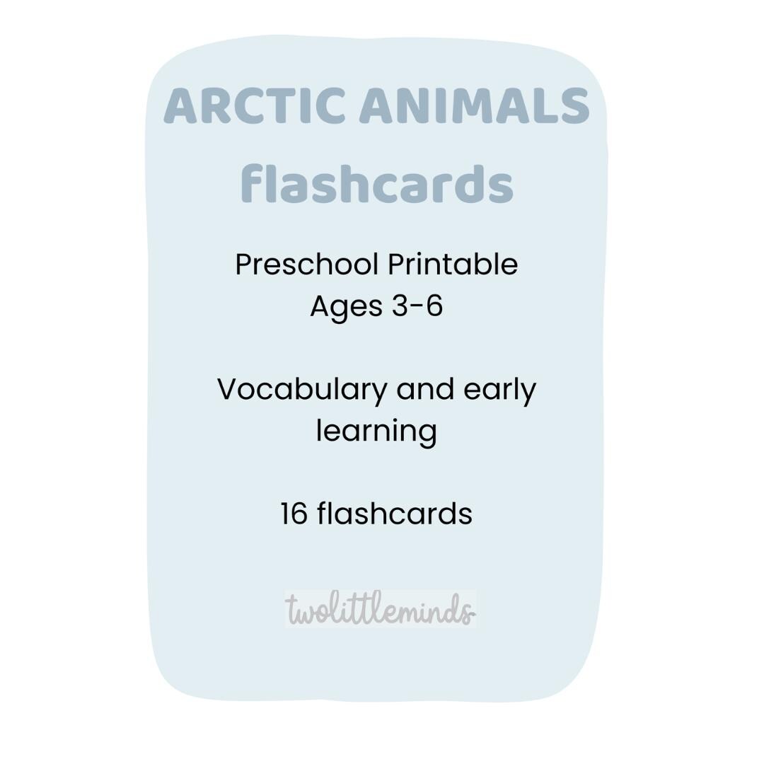 Arctic Animals Flashcards for Preschool | Printable Arctic Animal Cards ...