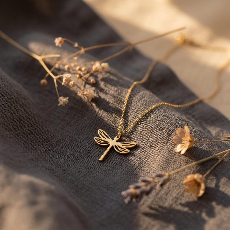 Dragonfly Necklace Nature Inspired Jewelry Dragonfly Pendant Charm Gift ...
