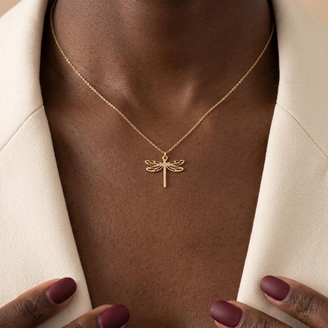 Dragonfly Necklace Nature Inspired Jewelry Dragonfly Pendant Charm Gift ...