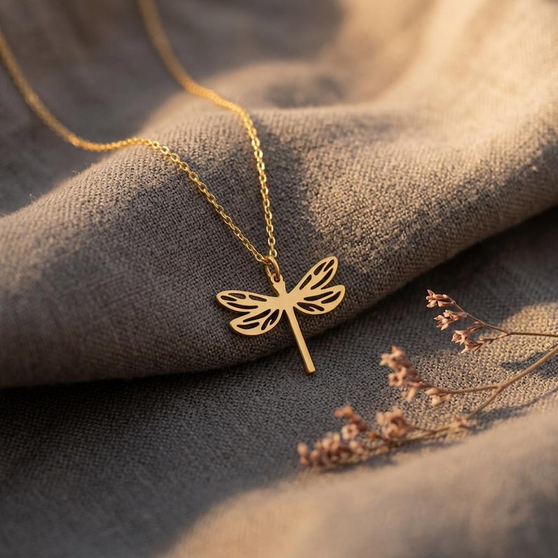 Dragonfly Necklace Nature Inspired Jewelry Dragonfly Pendant Charm Gift ...