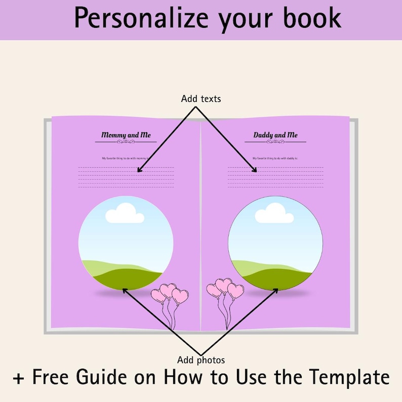 Kids Birthday Photo Book Canva Template, Editable Memory Album (digital ...