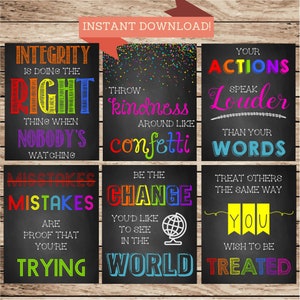 Six Character Printables, Classroom Art, Playroom Wall Decor, Be Kind ...