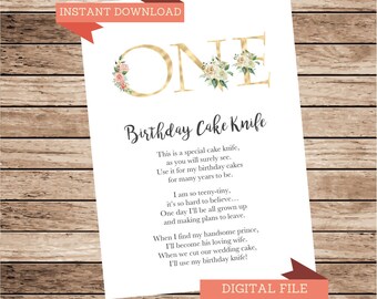 Cake knife poem | Etsy