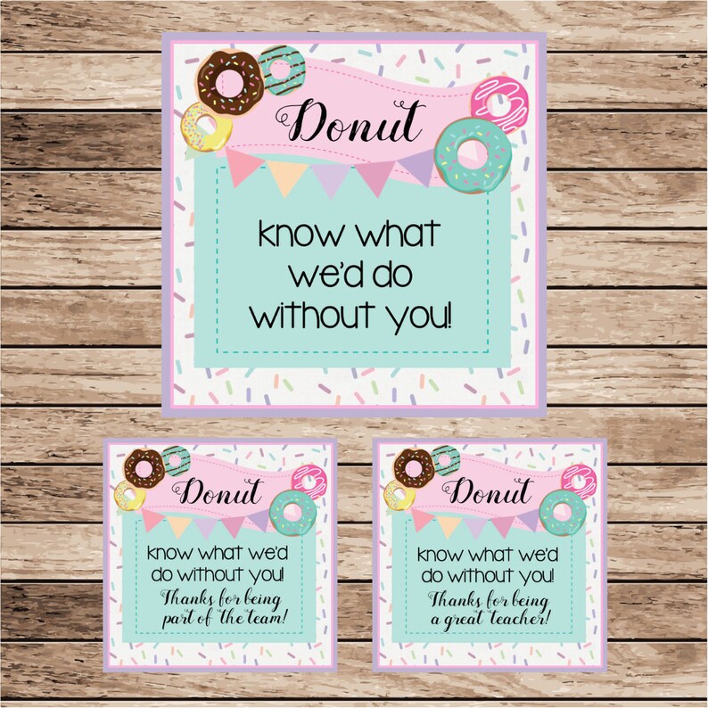 Donut Know What We'd Do Without You Donut Thank You Tags - Etsy