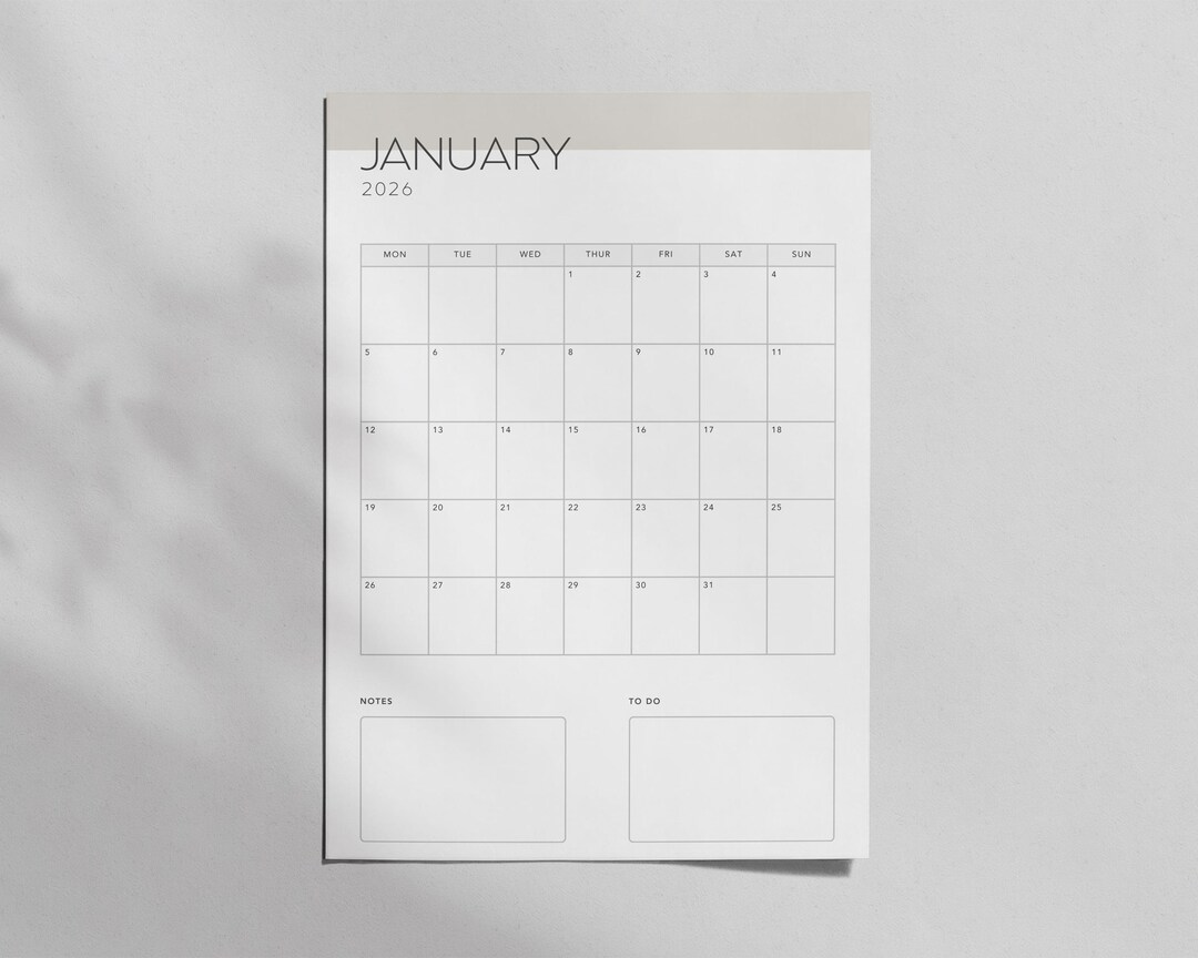January 2026 Monthly Planner Printable | Minimal Calendar | A4 & US ...