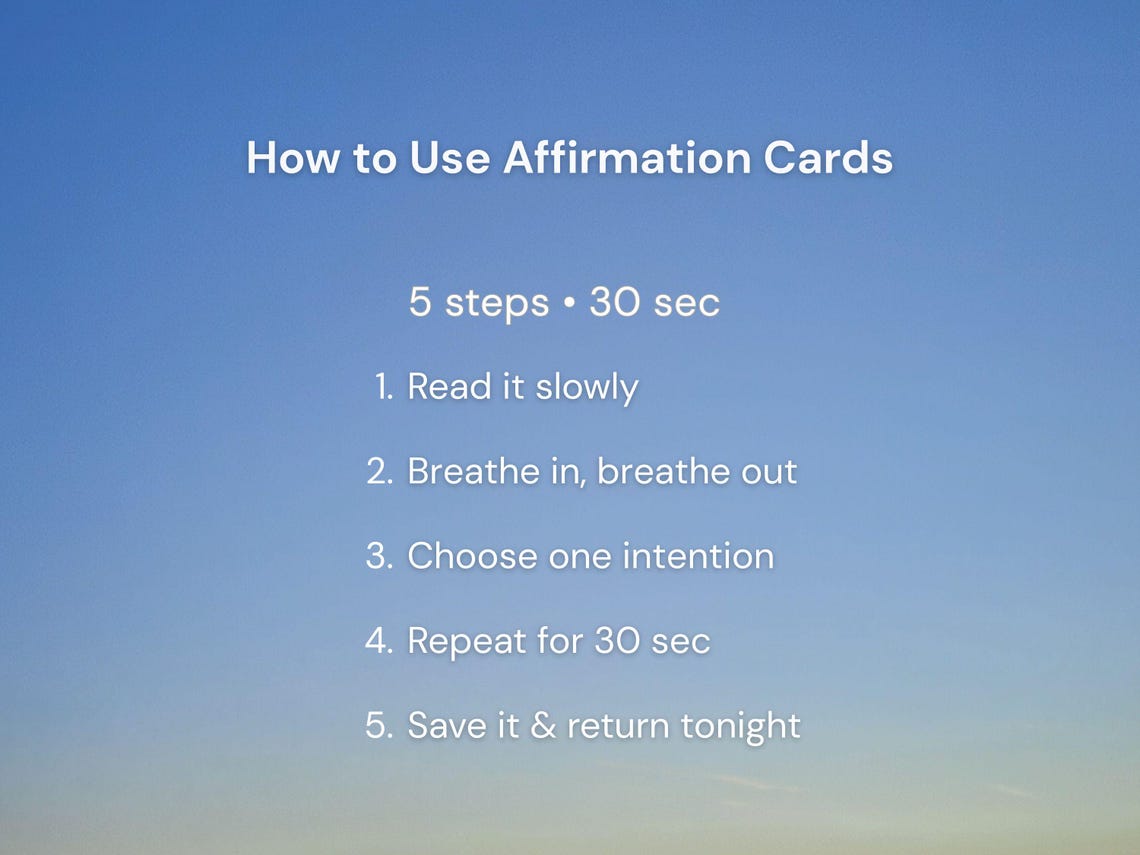 Printable Affirmation Cards for Morning Routine — PDF Download - Etsy