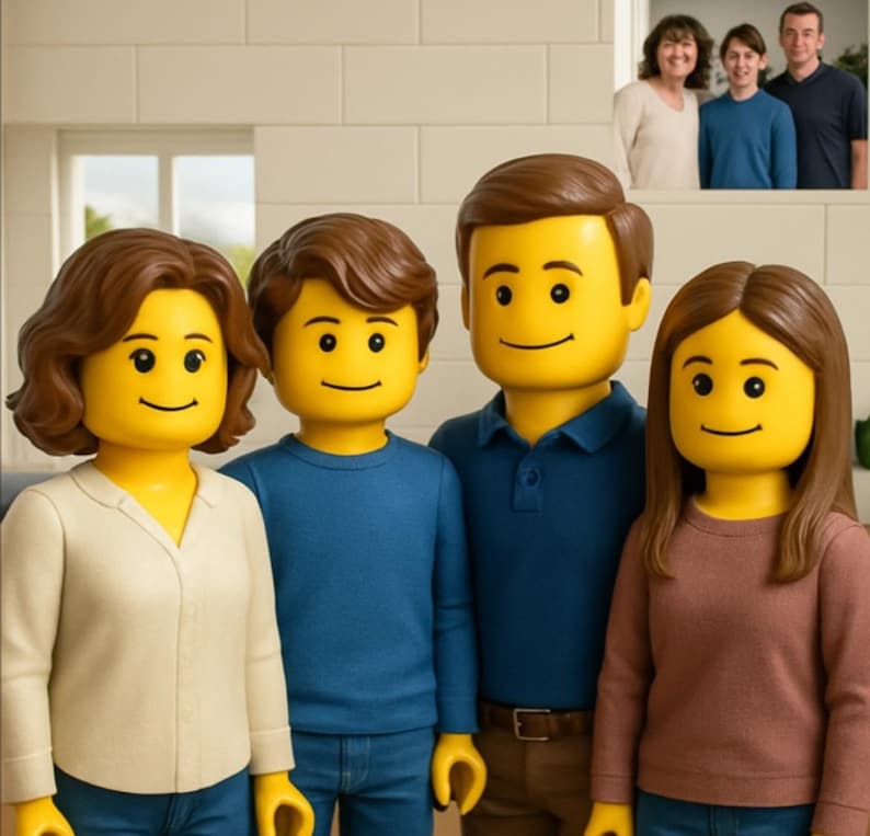 Custom Portrait Inspired by "lego" Brick-style Minifigure From Photo ...