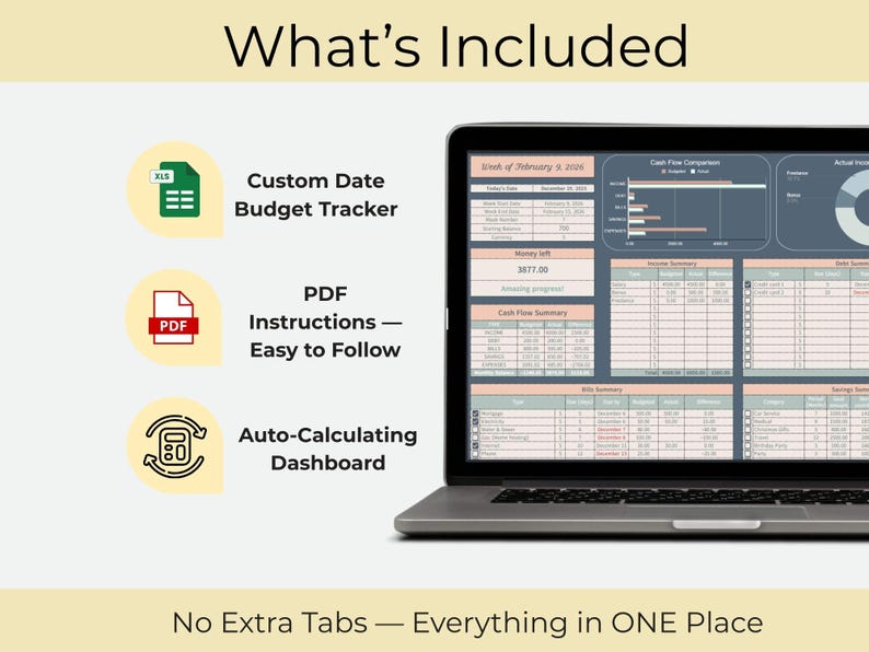 Budget by Paycheck Google Sheets Planner Expense Tracker Weekly ...