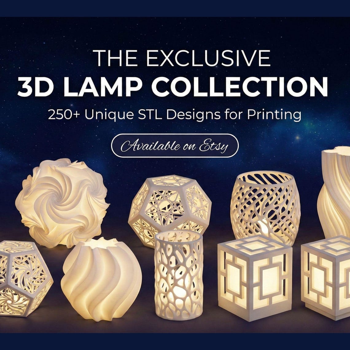 250+ Lamp STL Bundle, Modern 3D Printable Lamp Designs, Digital ...