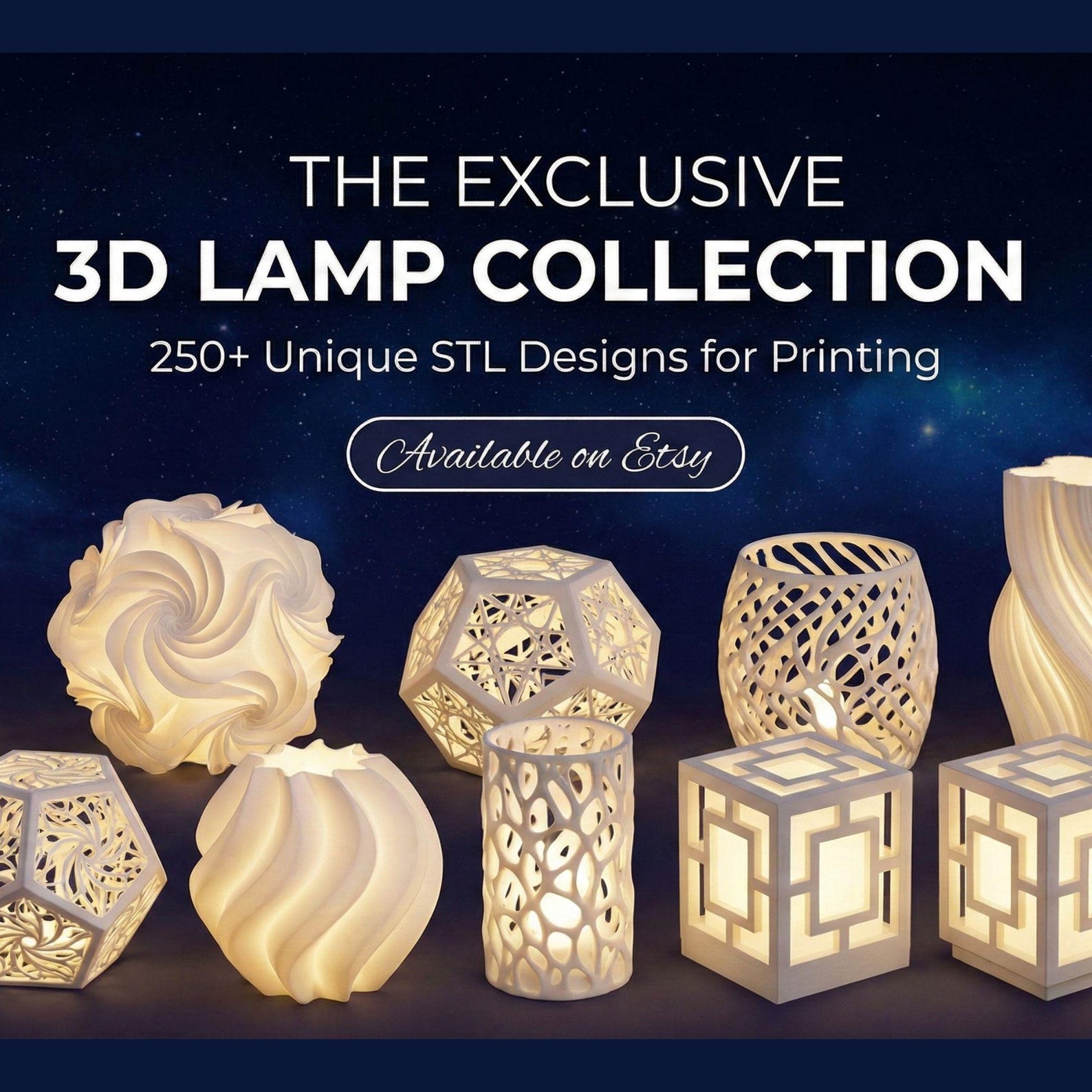 250+ Lamp STL Bundle, Modern 3D Printable Lamp Designs, Digital ...