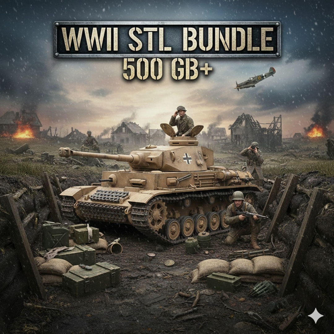 WW2 500GB+ STL Bundle, WWII 3D Print Models Pack, Tanks, Soldiers ...