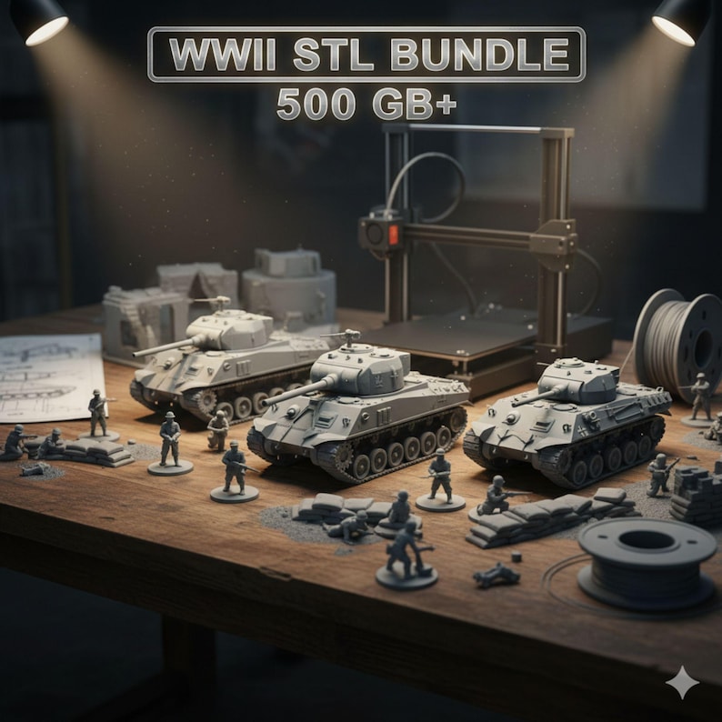 WW2 500GB+ STL Bundle, WWII 3D Print Models Pack, Tanks, Soldiers ...