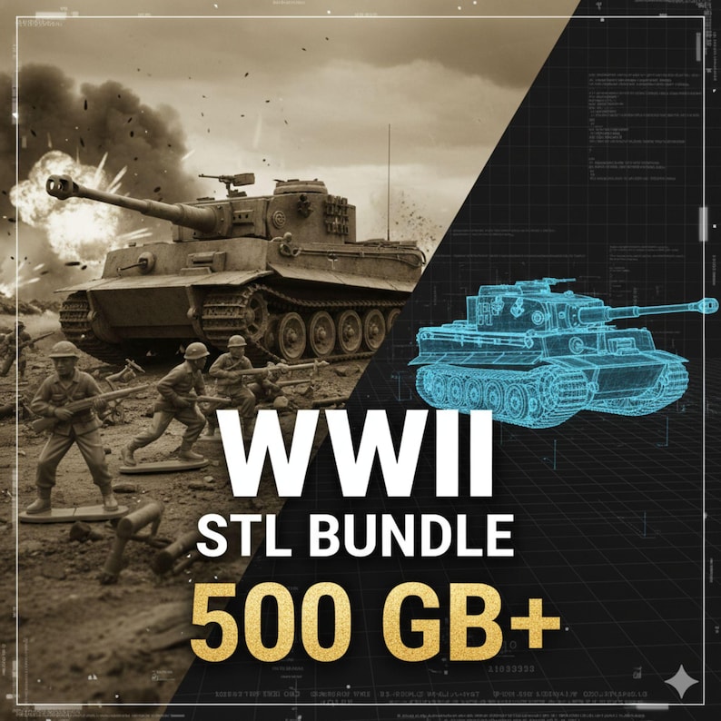 WW2 500GB+ STL Bundle, WWII 3D Print Models Pack, Tanks, Soldiers ...