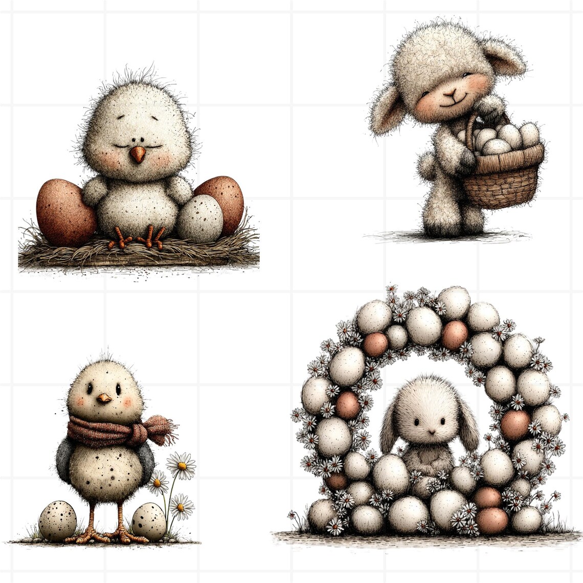 Easter Animals Clipart | Spring Animal PNG Bundle | Watercolor Easter ...