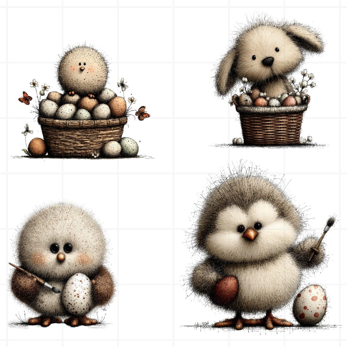 Easter Animals Clipart | Spring Animal PNG Bundle | Watercolor Easter ...