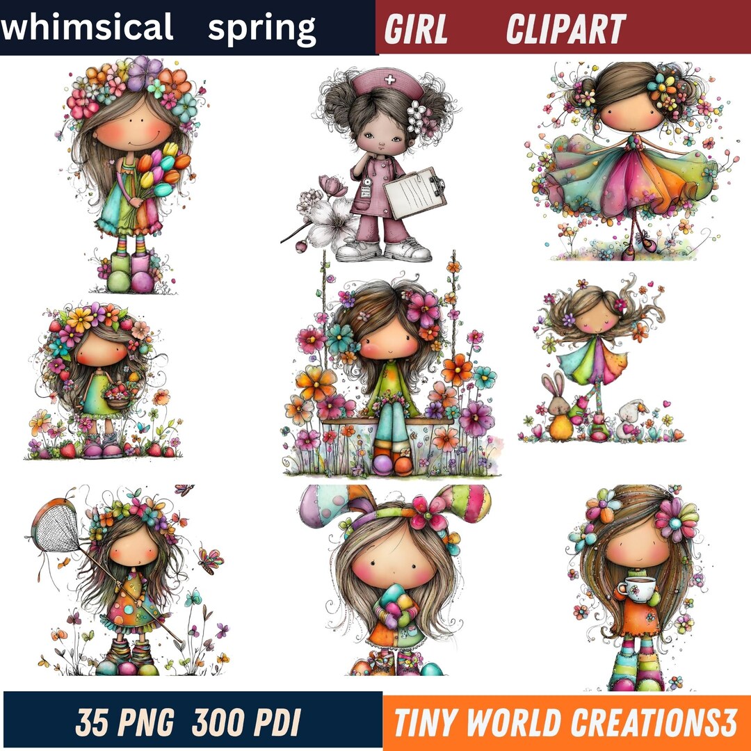 Tulip Sprite Fairy Clipart |35high-quality 300 DPI Commercial Use ...