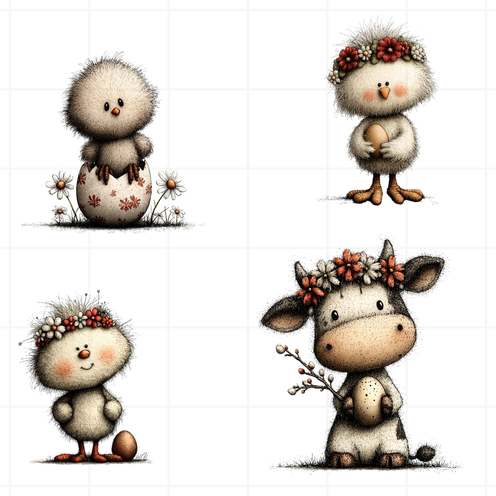 Easter Animals Clipart | Spring Animal PNG Bundle | Watercolor Easter ...