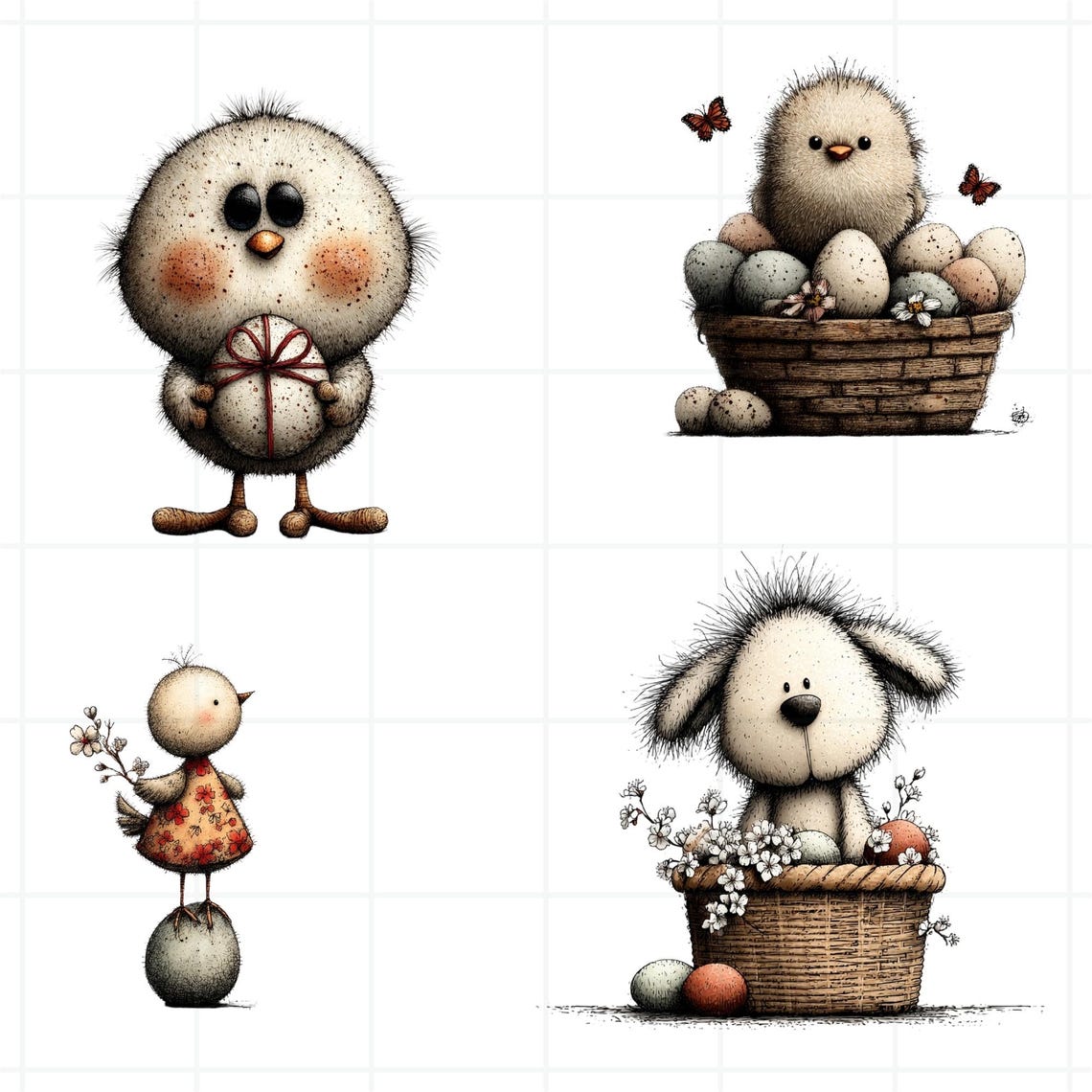 Easter Animals Clipart | Spring Animal PNG Bundle | Watercolor Easter ...