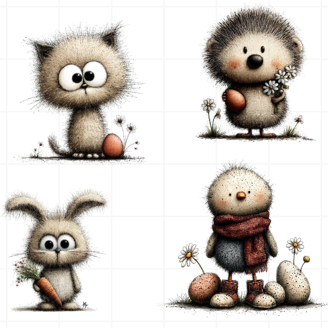 Easter Animals Clipart | Spring Animal PNG Bundle | Watercolor Easter ...