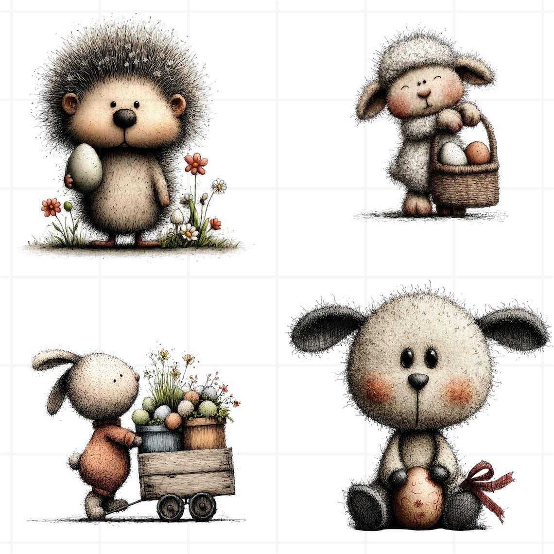 Easter Animals Clipart | Spring Animal PNG Bundle | Watercolor Easter ...