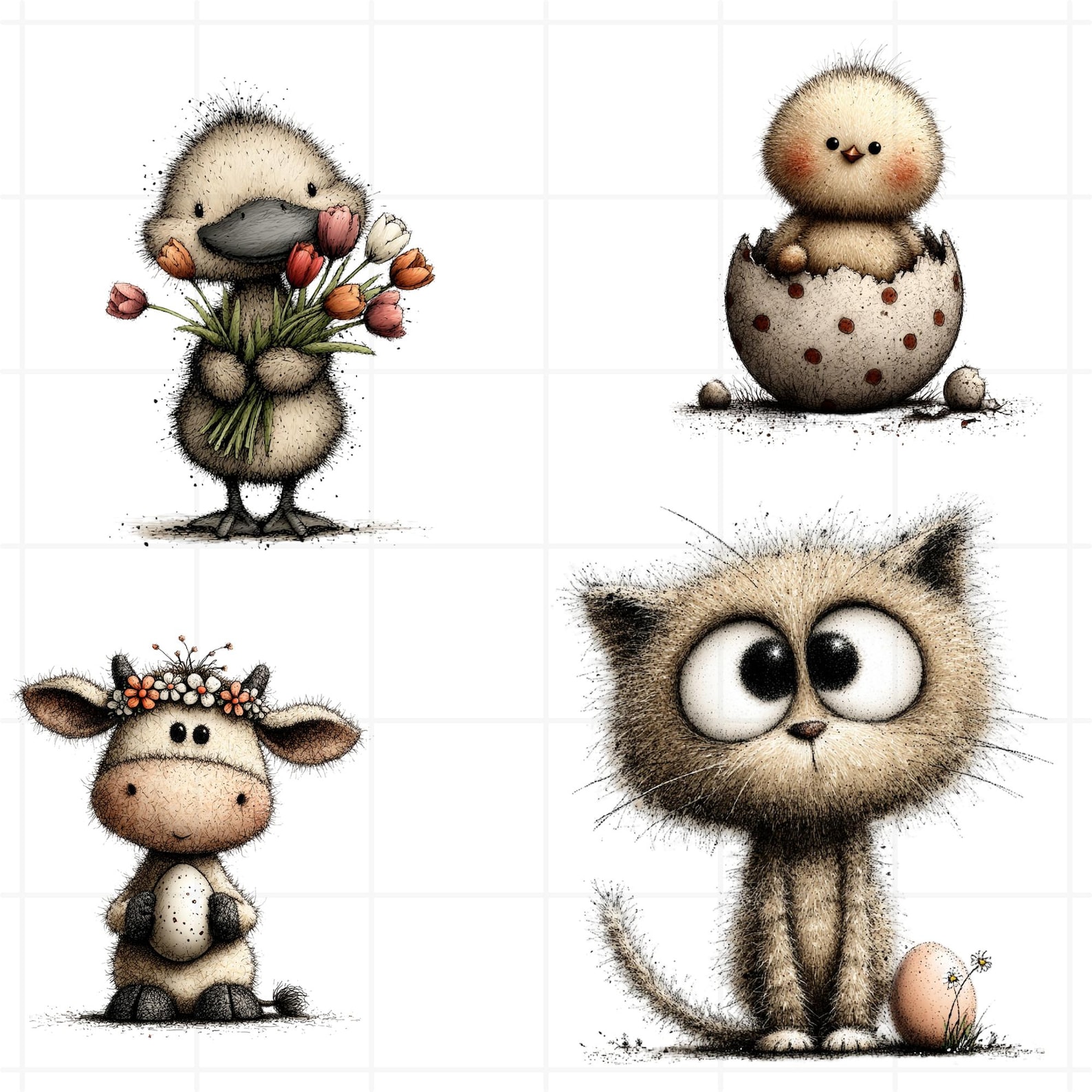 Easter Animals Clipart | Spring Animal PNG Bundle | Watercolor Easter ...