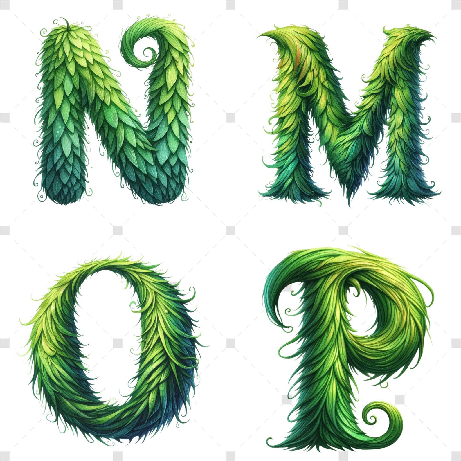 36 Png Grich Font Png, Green Character Png , Alphabet, Green Character ...