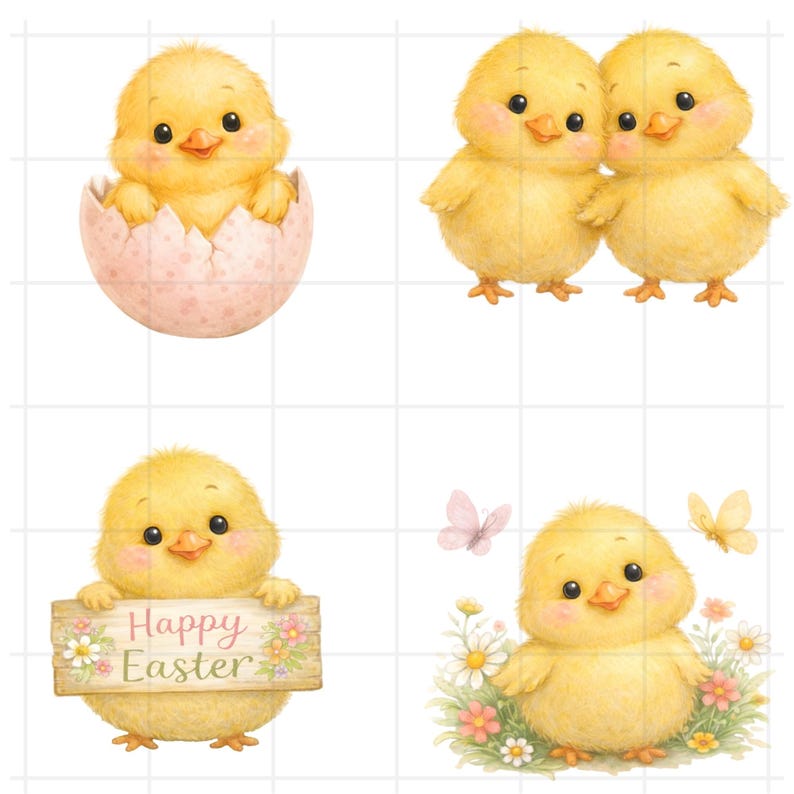 Whimsical Easter Animals Clipart Set: Spring Character Illustration ...