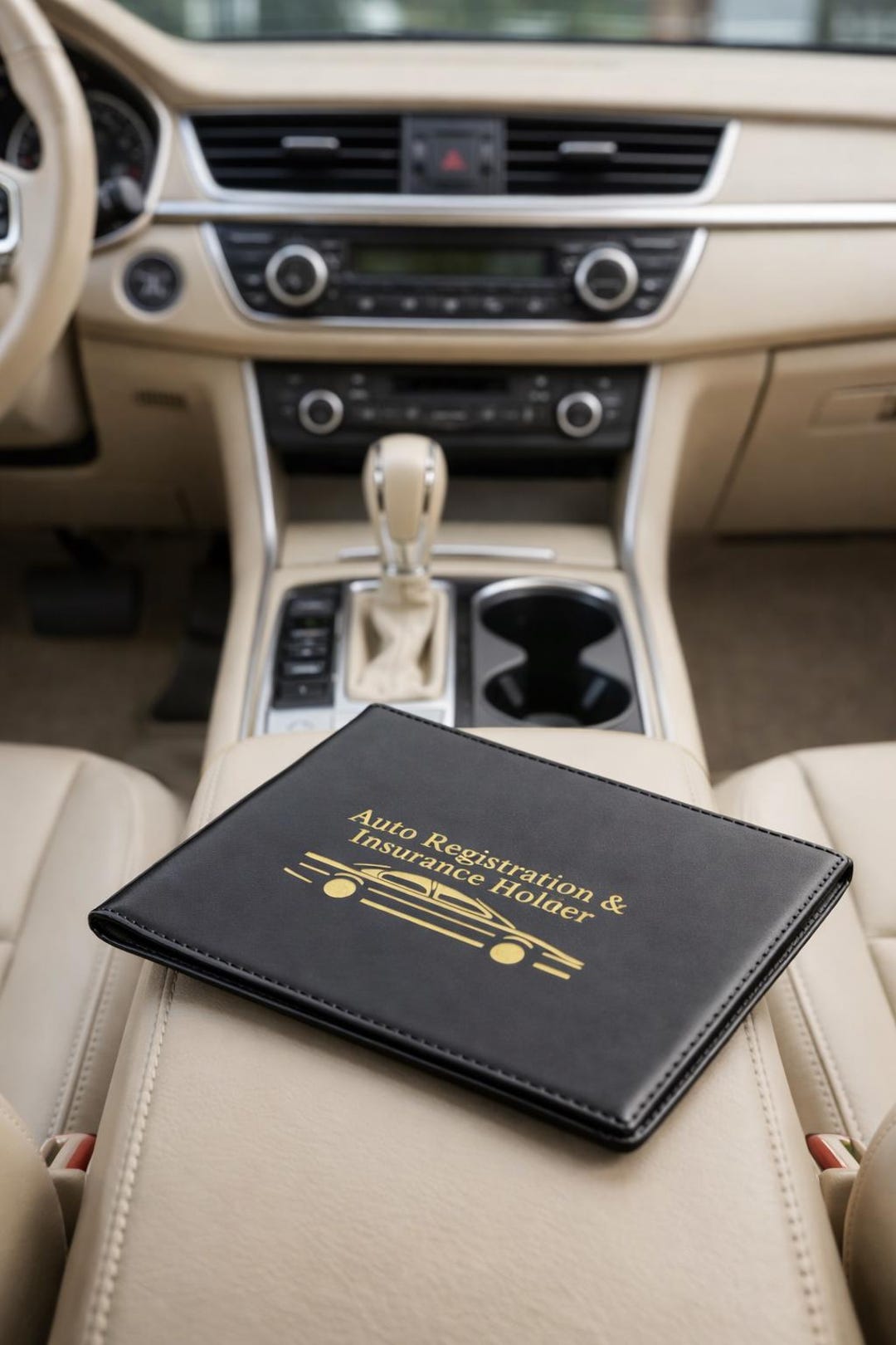 Luxury Car Registration & Insurance Holder – Black PU Leather Document ...