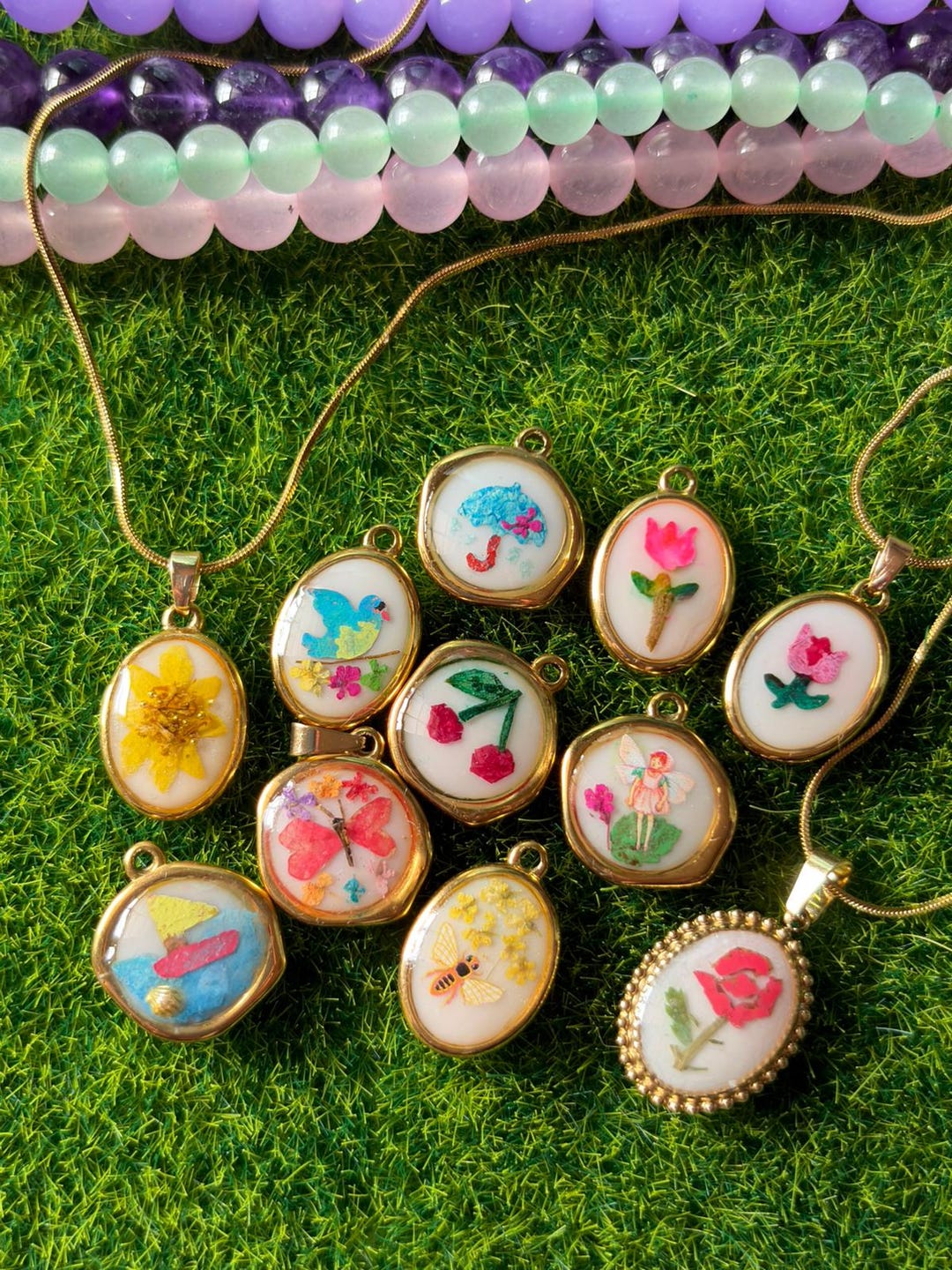 "spring Delights" Necklace Collection in 18kt Gold-plated Stainless ...