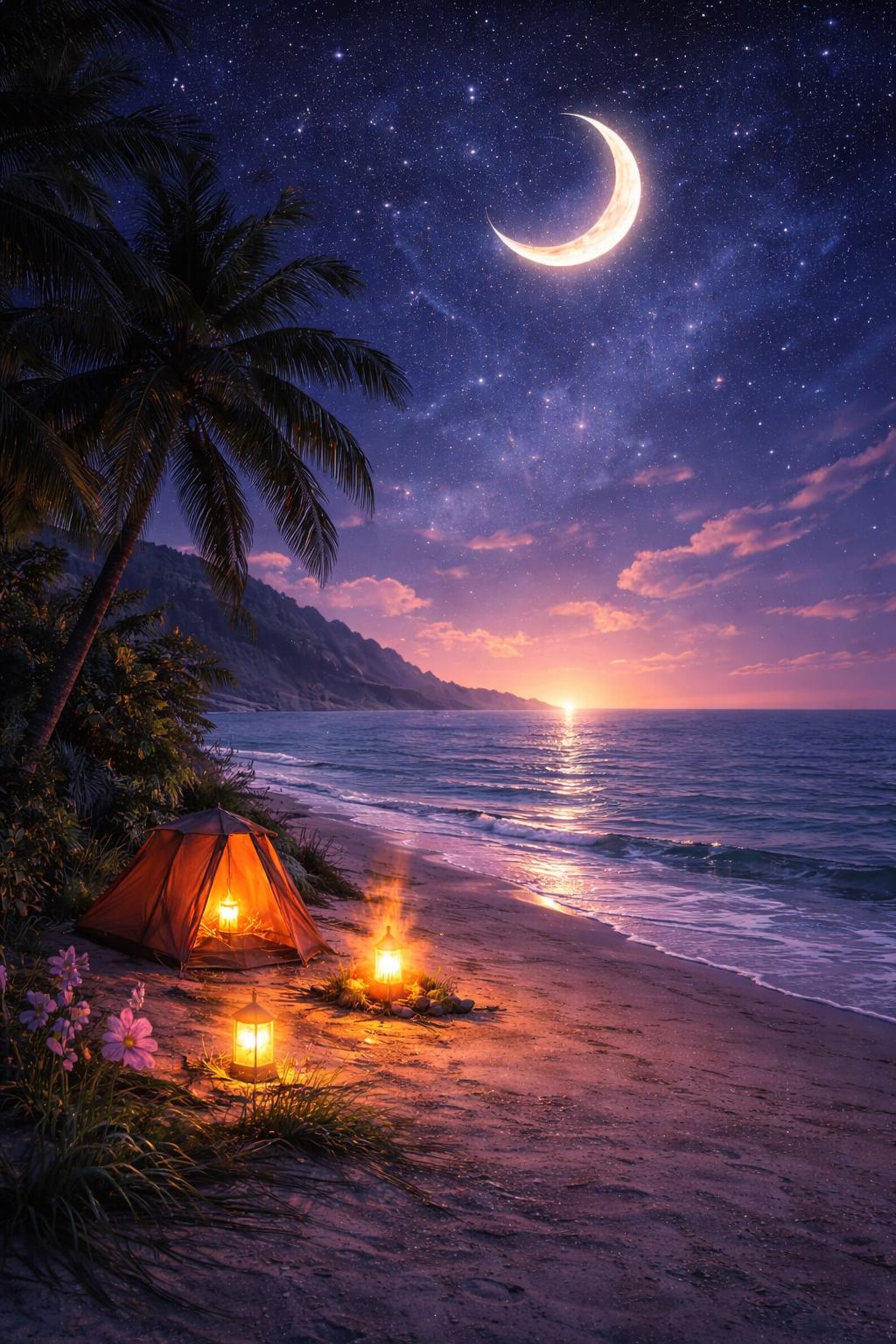 Moonlight Calm Phone Wallpapers | Dreamy Night Landscape Set | 4 ...