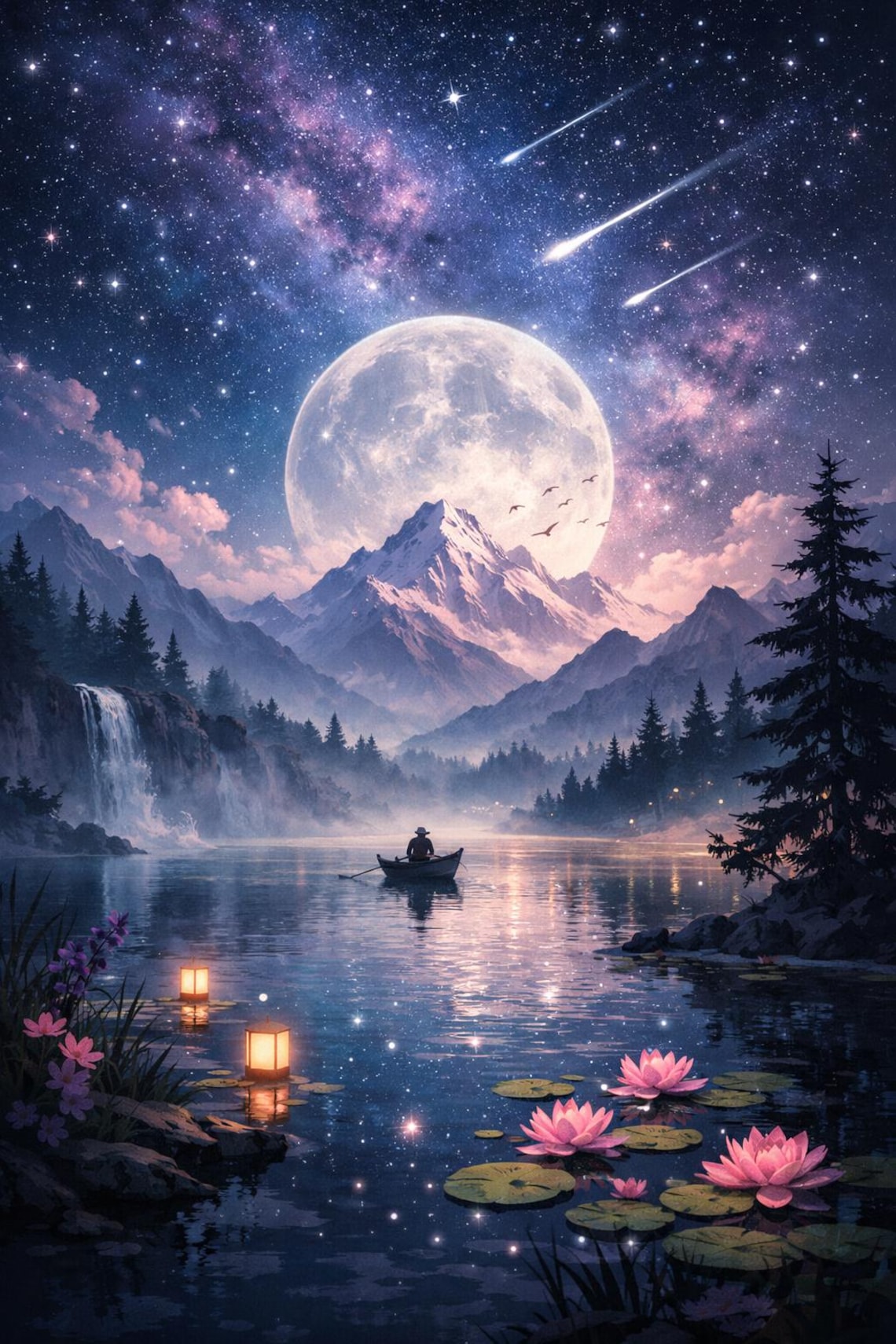 Moonlight Calm Phone Wallpapers | Dreamy Night Landscape Set | 4 ...