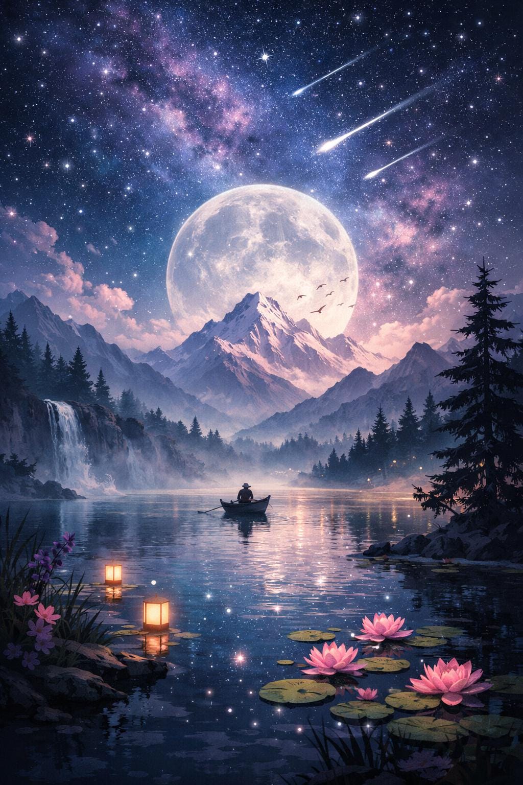 Moonlight Calm Phone Wallpapers | Dreamy Night Landscape Set | 4 ...