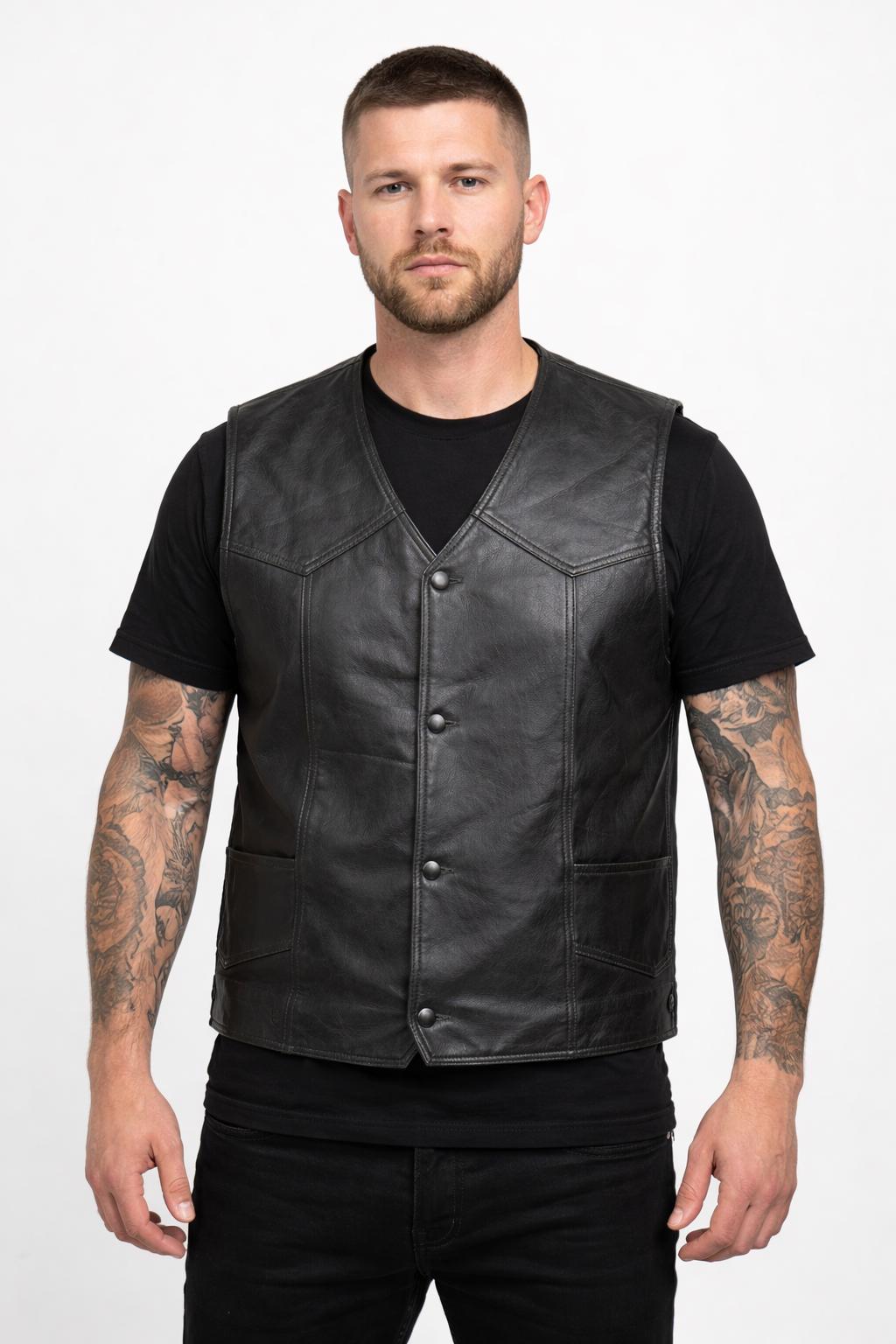 Hells Angels MC Inspired Vest | Motorcycle Club Leather Biker Vest ...
