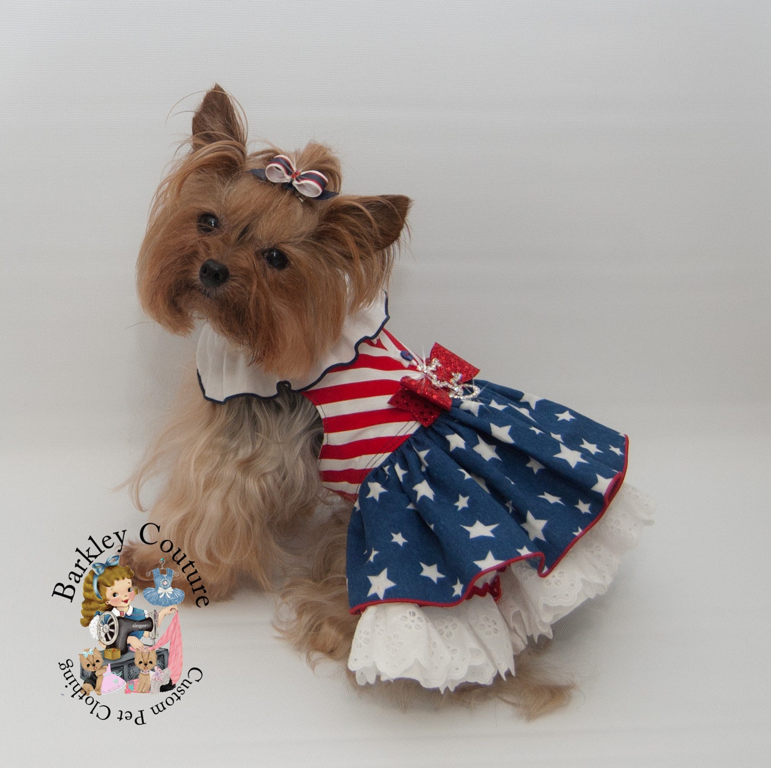 Stars and Stripes Dog Dress, 4th of July Outfit, Small Dog Clothes - Etsy